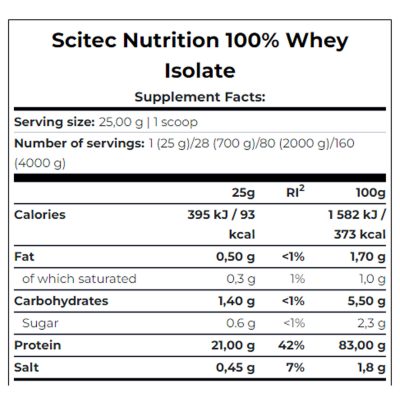 Scitec Nutrition 100% Whey Isolate Protein - TFN Health